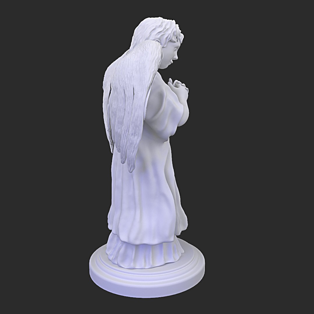 Statue Praying Angel 3d Max
