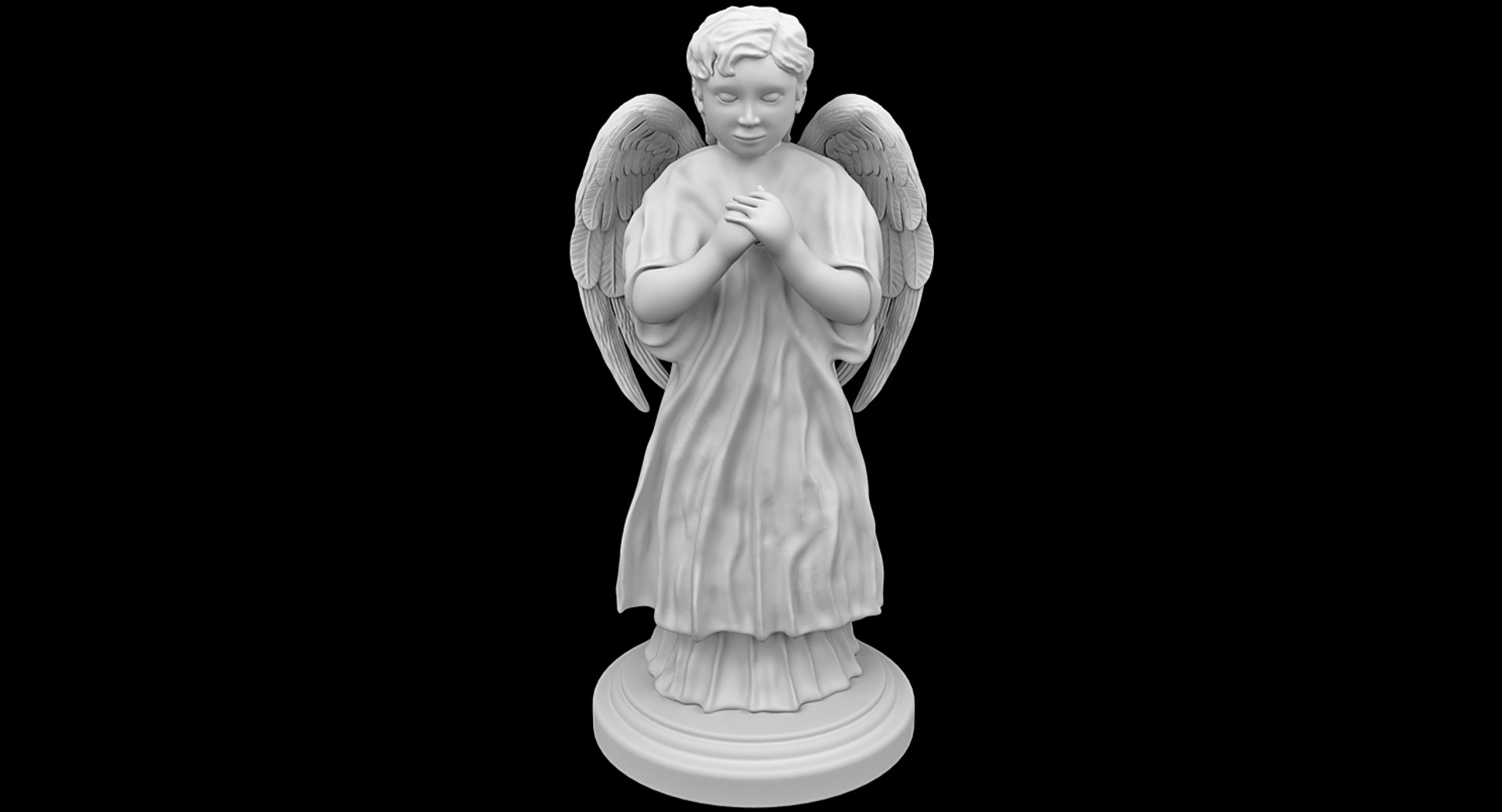 Statue Praying Angel 3d Max