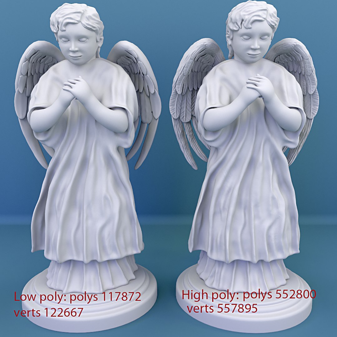 Statue Praying Angel 3d Max