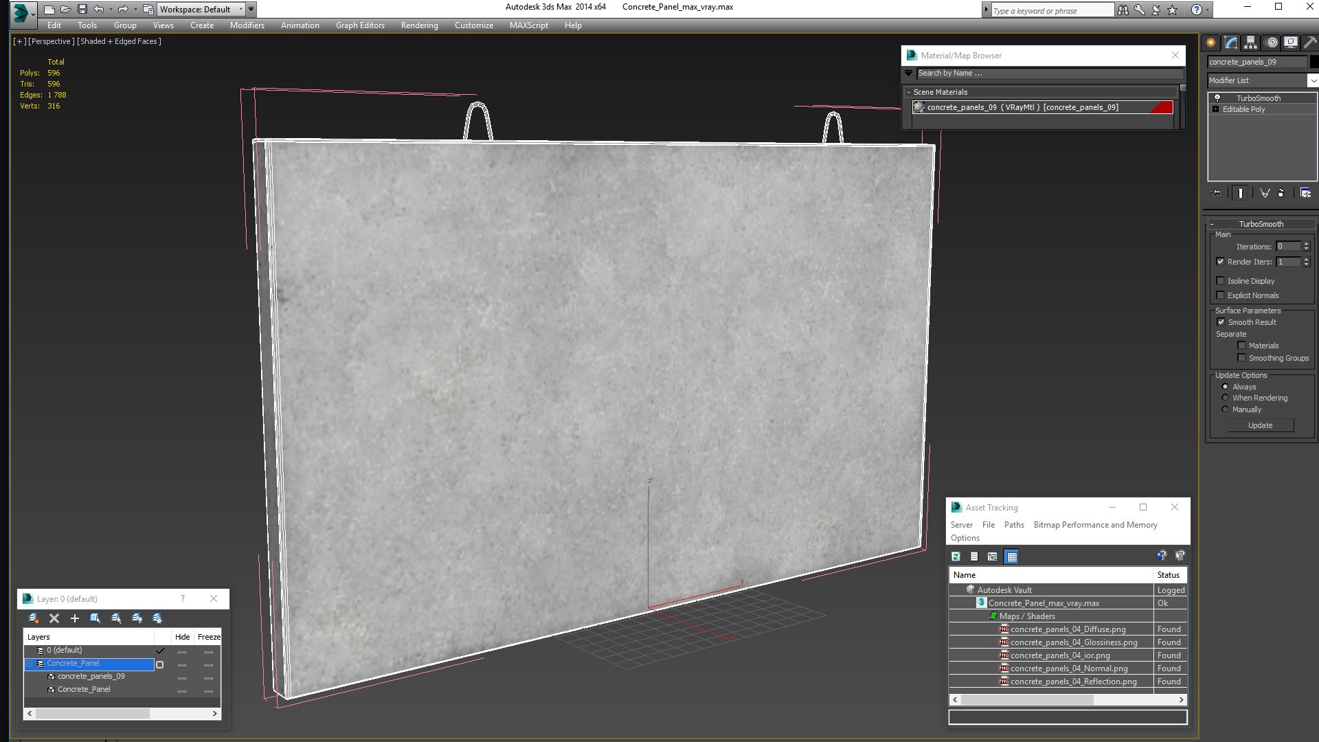 3D Concrete Panel - TurboSquid 1685296
