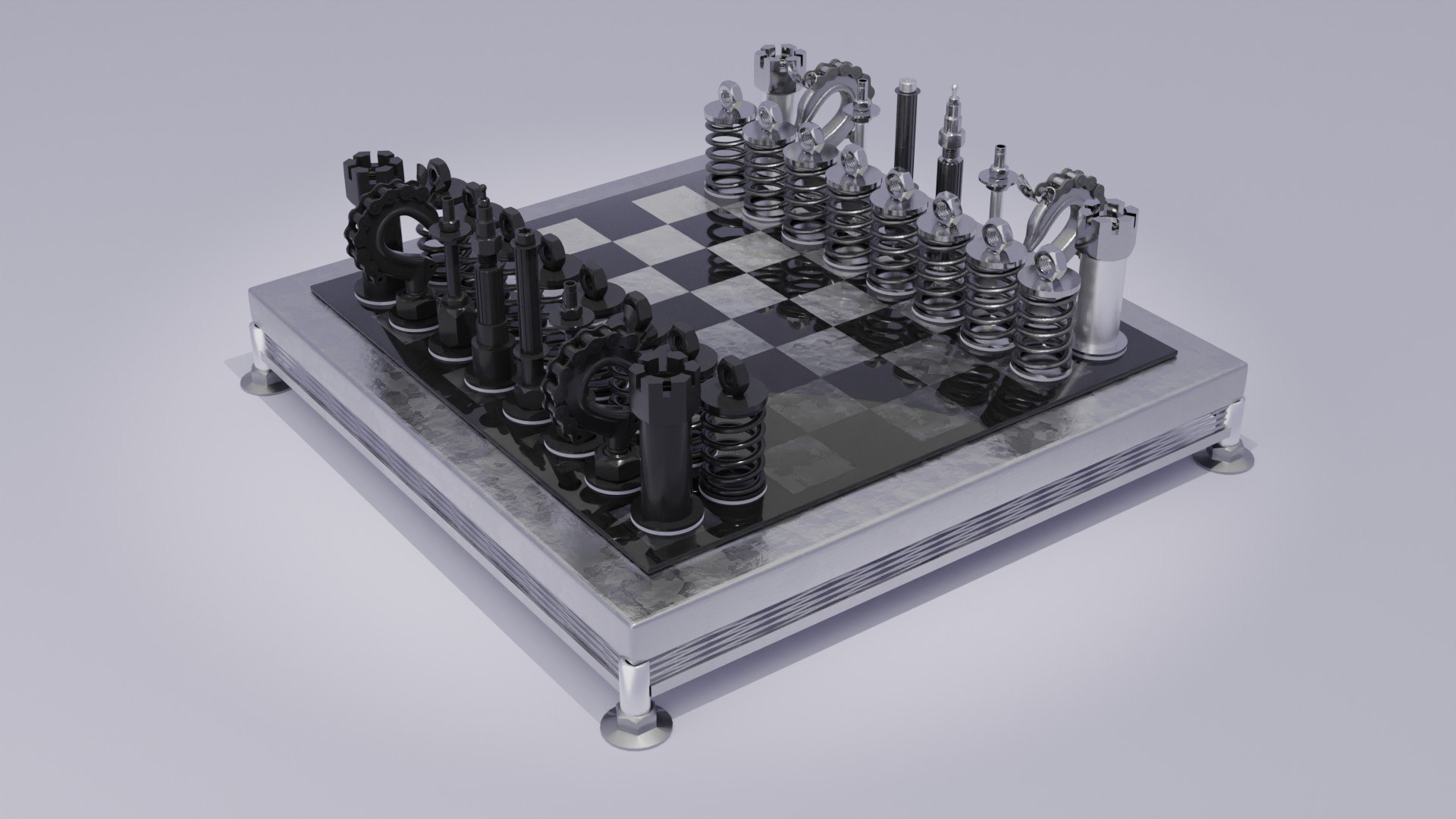 Chess Stylized Set Pieces And Board Low-poly 3D Model - TurboSquid 1910875