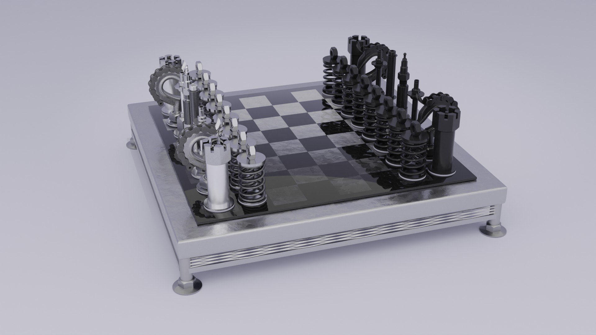 Chess Stylized Set Pieces And Board Low-poly 3D Model - TurboSquid 1910875