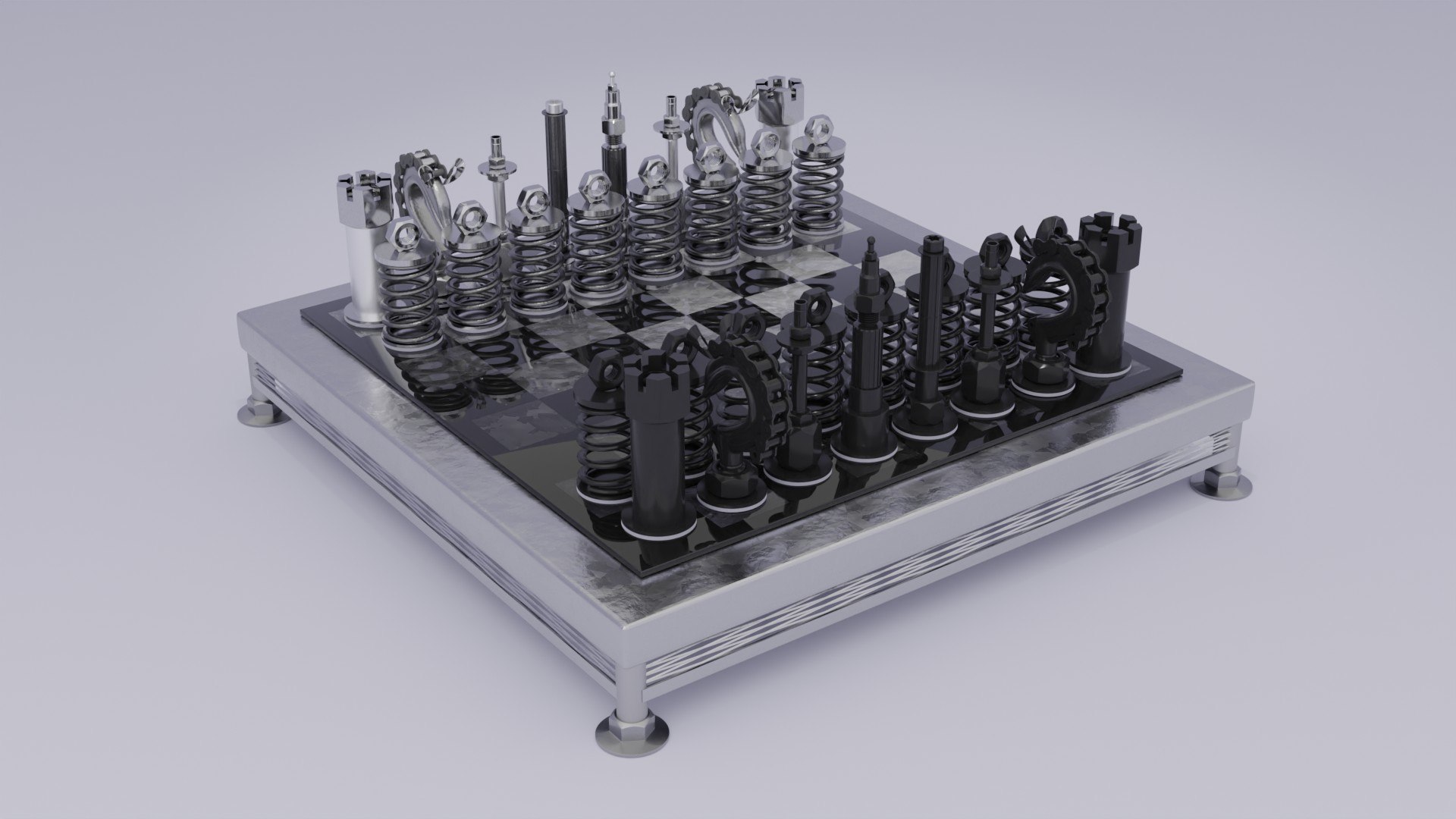 Chess Stylized Set Pieces And Board Low-poly 3D Model - TurboSquid 1910875