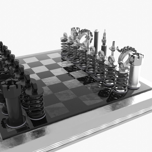 Chess stylized set pieces and board low-poly 3D model - TurboSquid 1910875