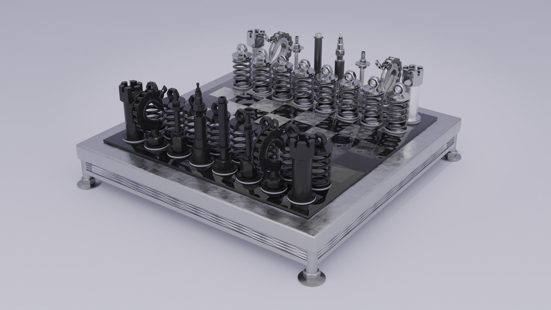 Chess Stylized Set Pieces And Board Low-poly 3D Model - TurboSquid 1910875
