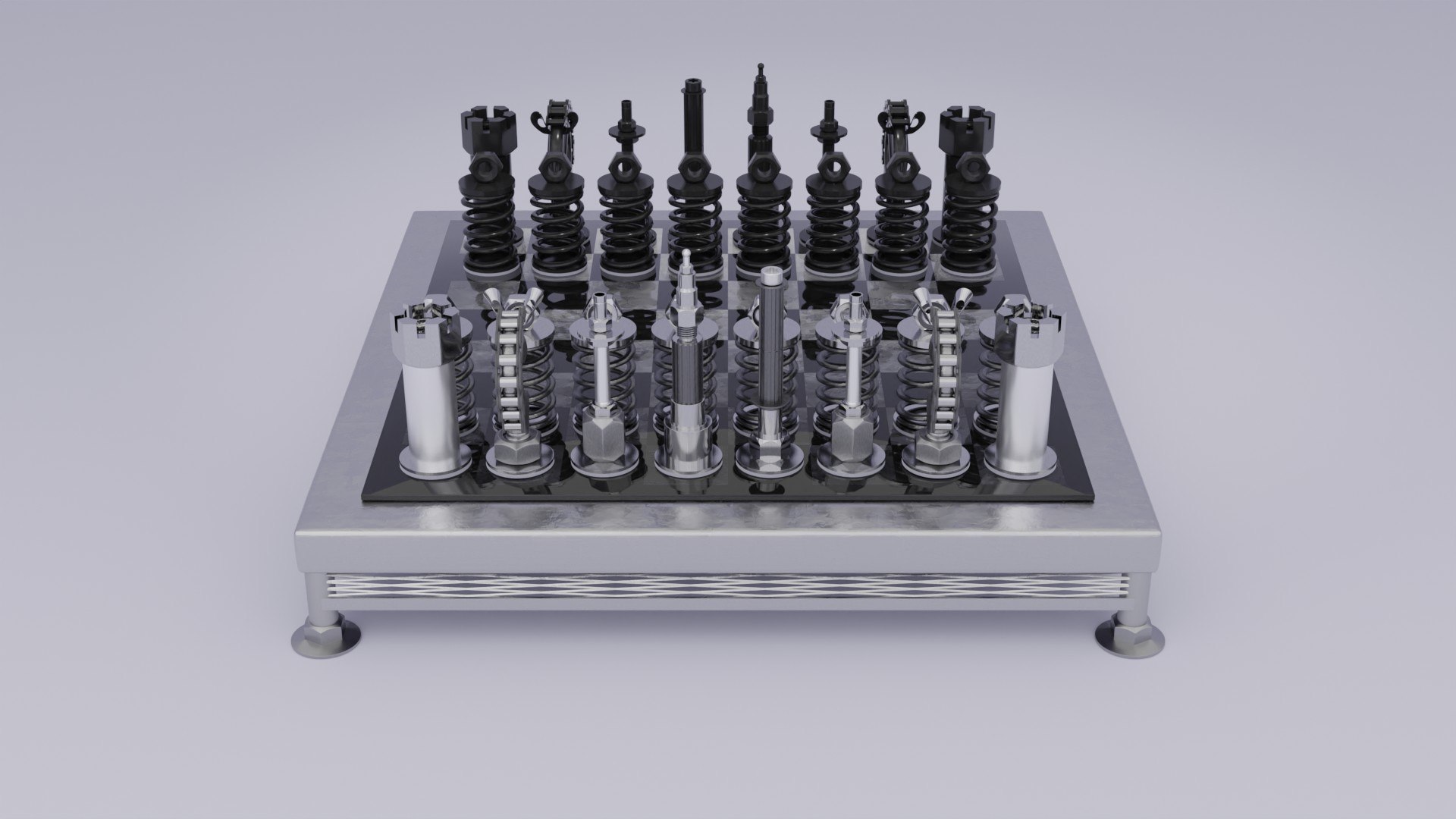 Chess Stylized Set Pieces And Board Low-poly 3D Model - TurboSquid 1910875