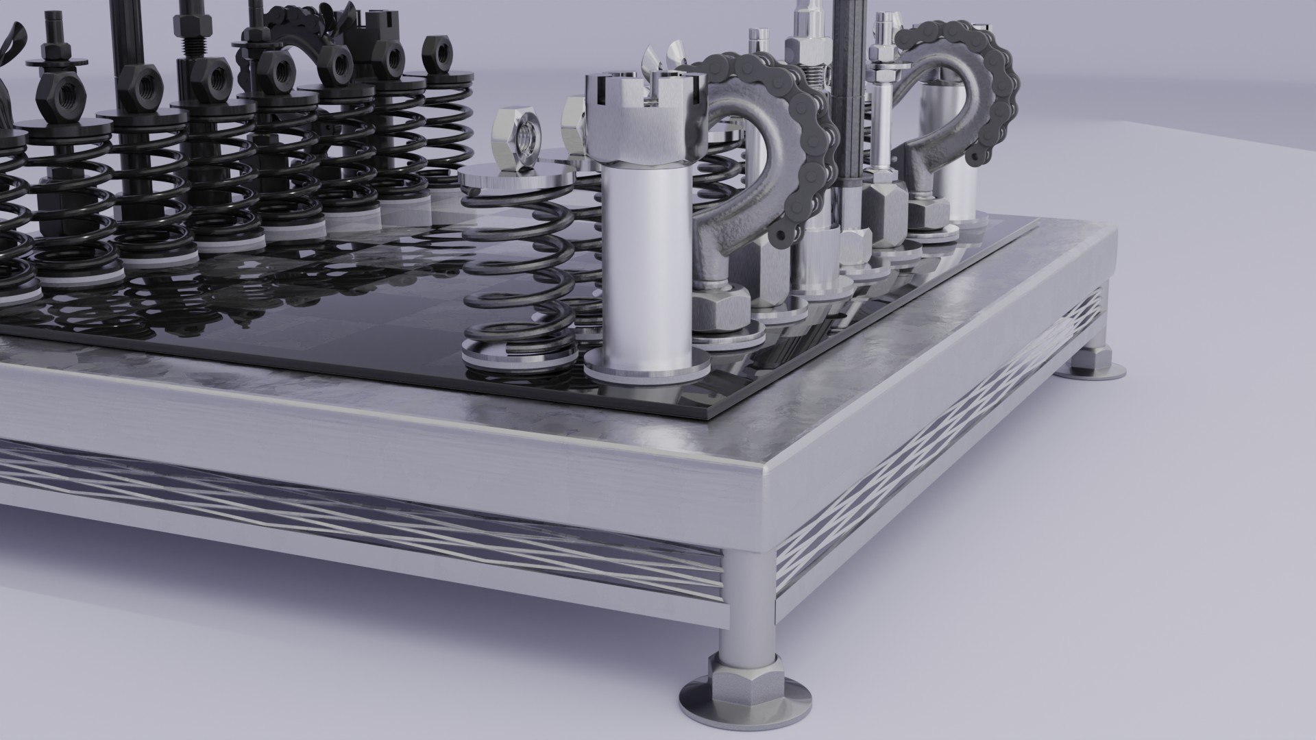 Chess Stylized Set Pieces And Board Low-poly 3D Model - TurboSquid 1910875