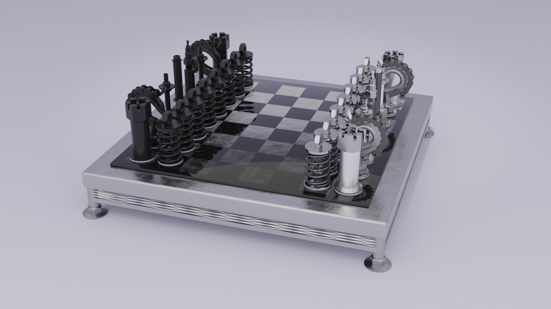 Chess Stylized Set Pieces And Board Low-poly 3D Model - TurboSquid 1910875
