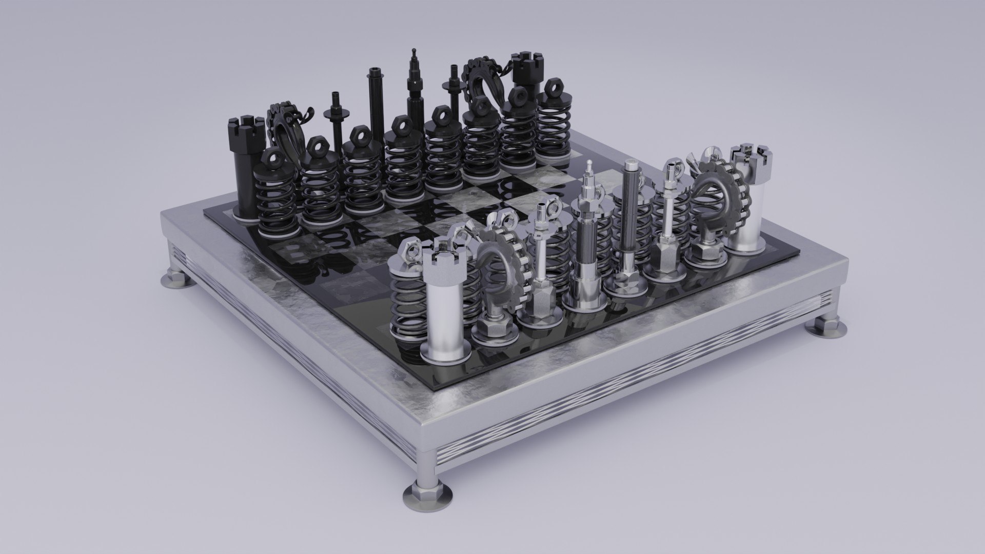 Chess Stylized Set Pieces And Board Low-poly 3D Model - TurboSquid 1910875
