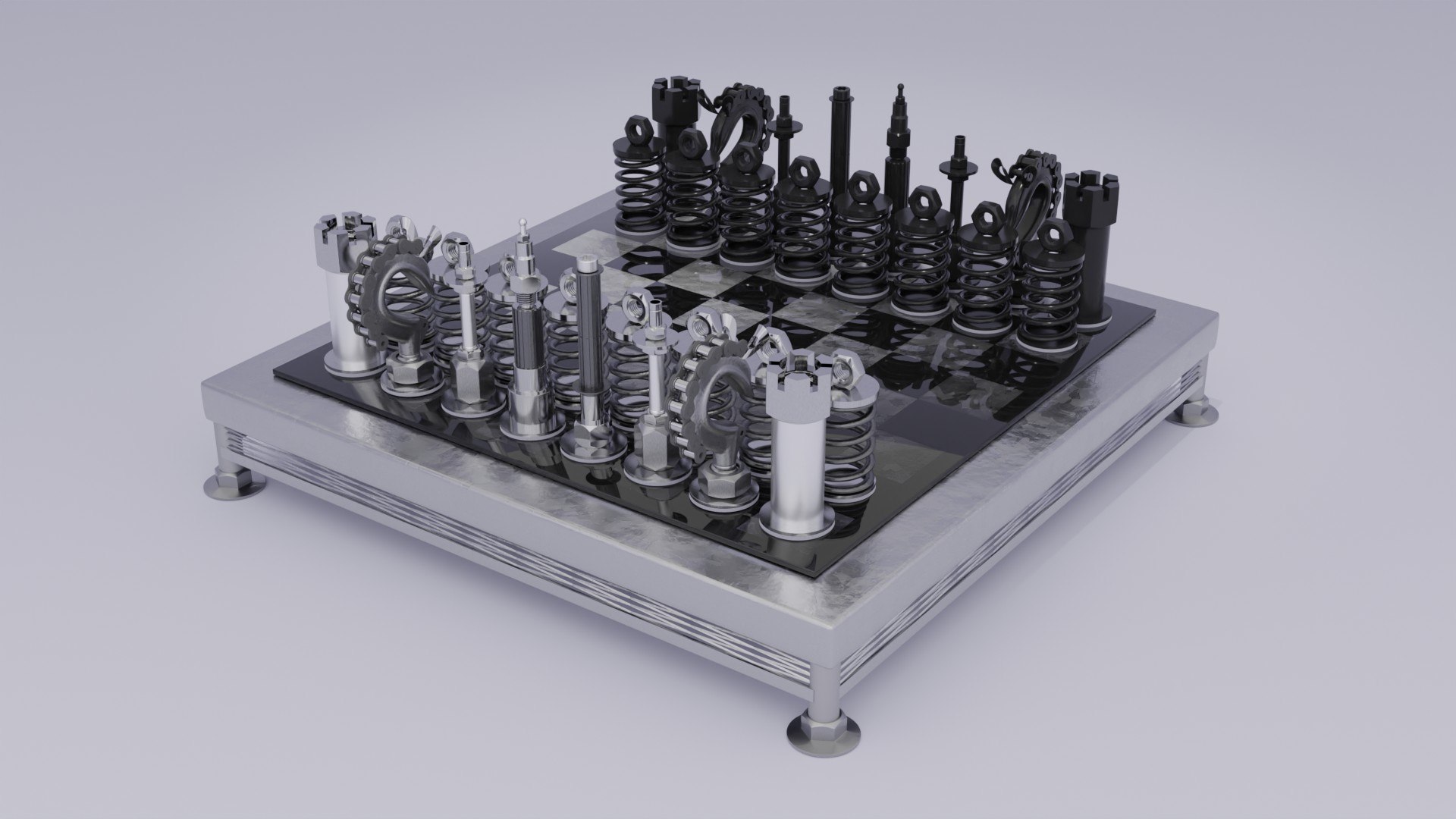 Chess Stylized Set Pieces And Board Low-poly 3D Model - TurboSquid 1910875