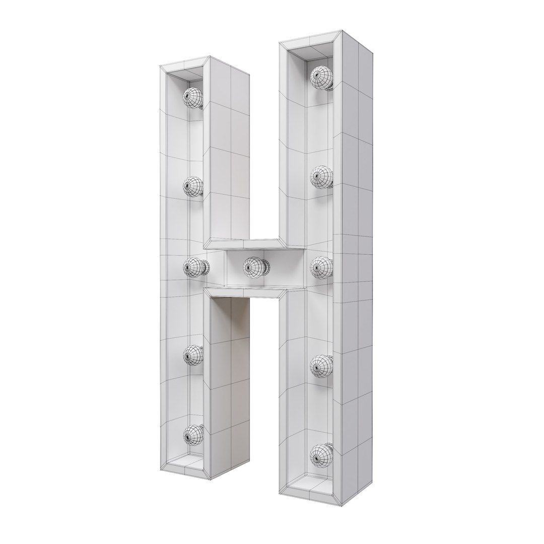 3D Marquee Letter H Led Glow Sign 3dmodel Model - TurboSquid 1973829