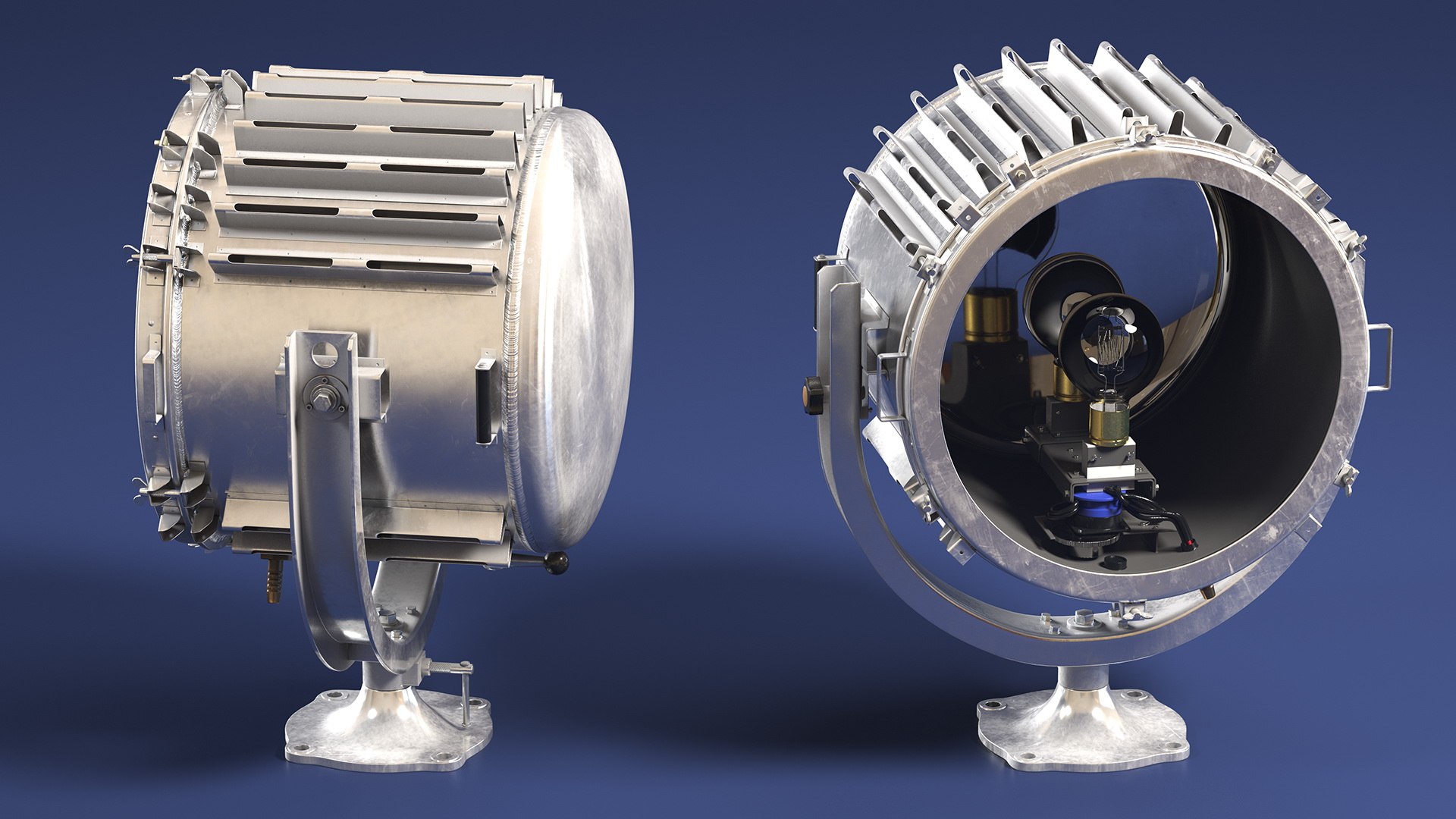 Salvaged Vintage Suez Canal Searchlight Model - TurboSquid 1959634