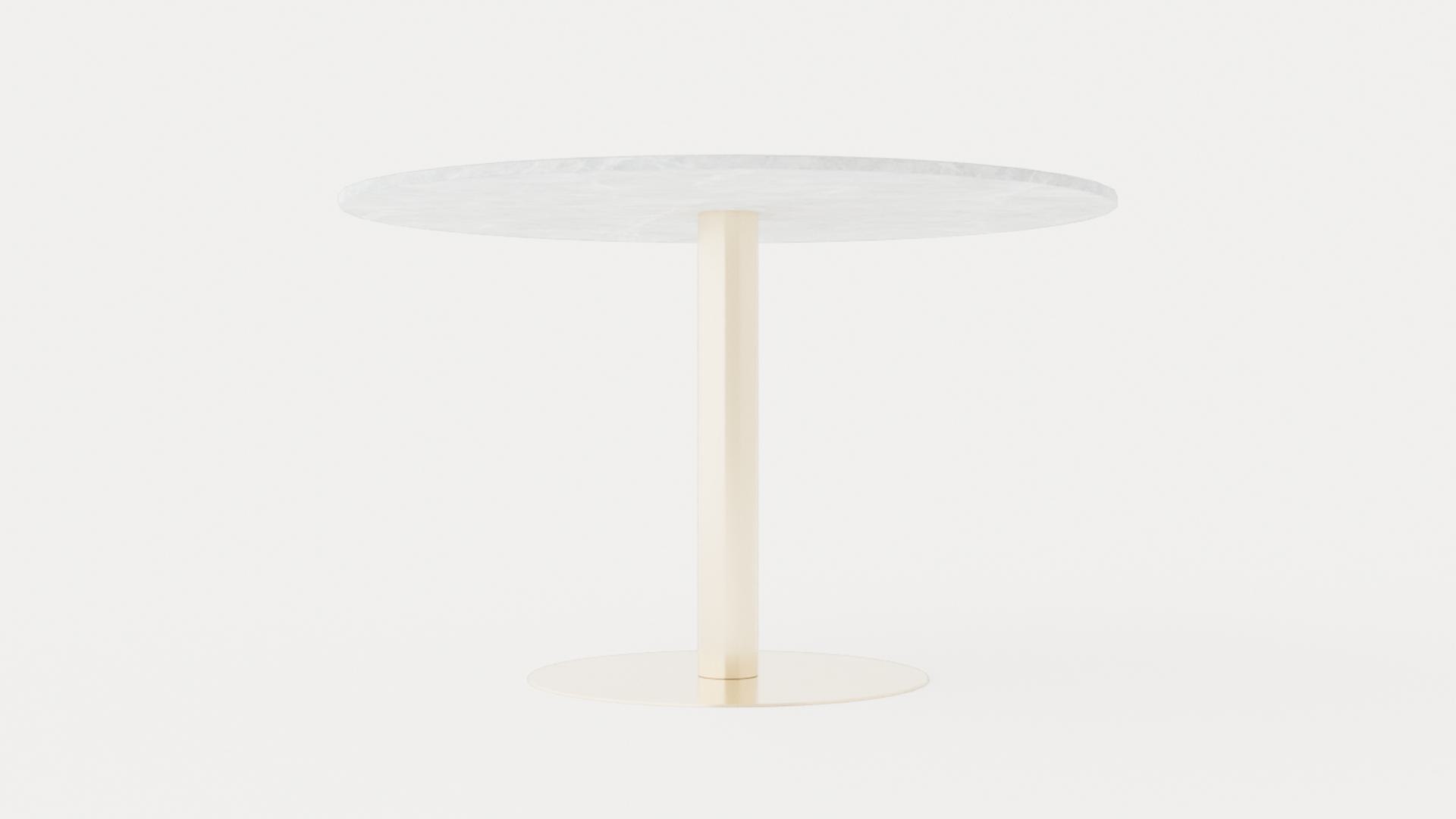 Capri Dining Table 120 Cm Around Marble White Brushed Brass 3D Model ...