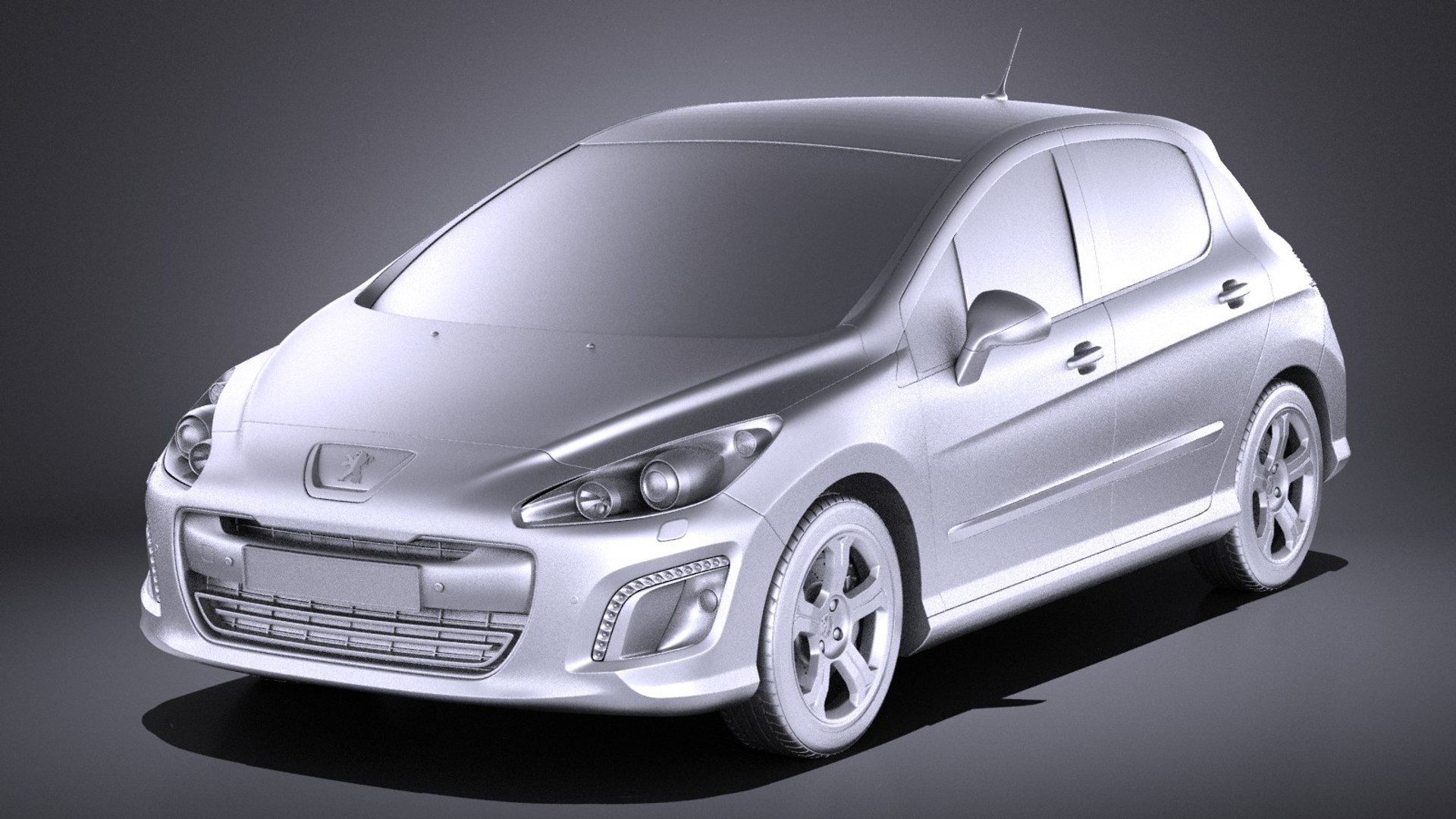 Peugeot 308 2013 3D Model - TurboSquid 1198881