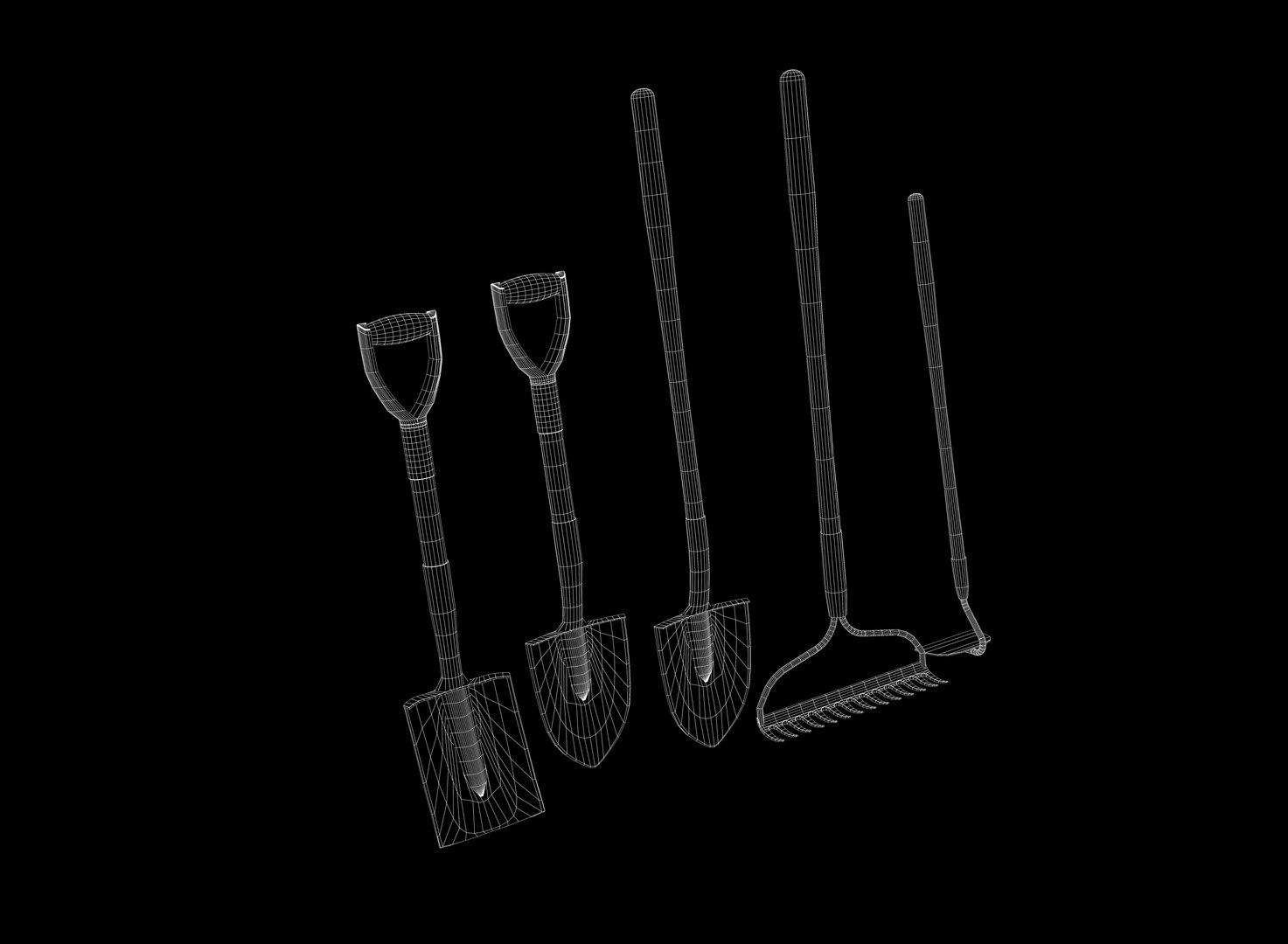 3d Garden Tools Model