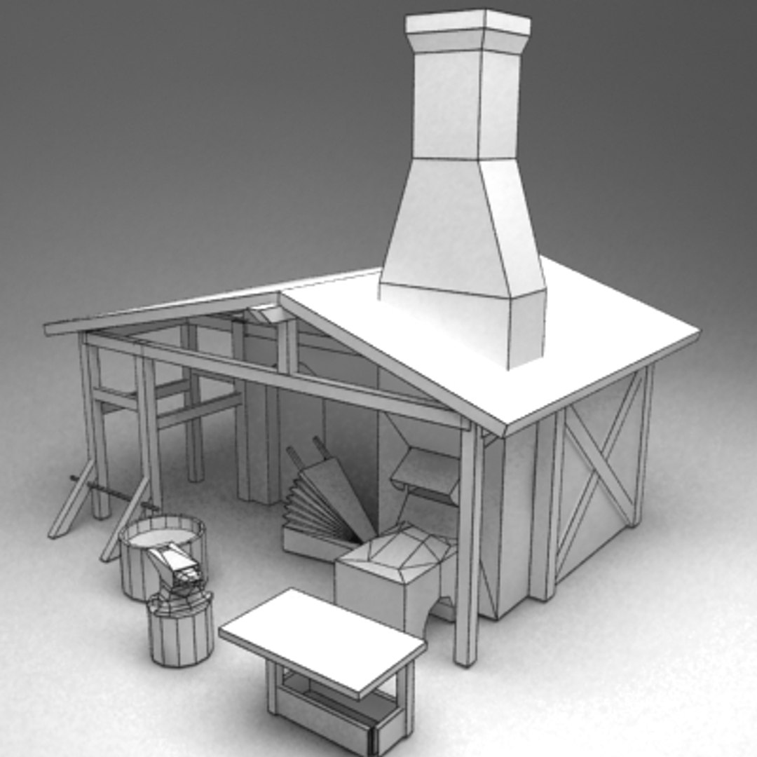 3d model medieval blacksmith