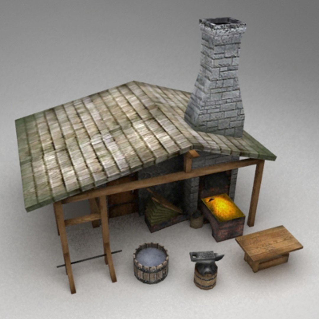3d model medieval blacksmith