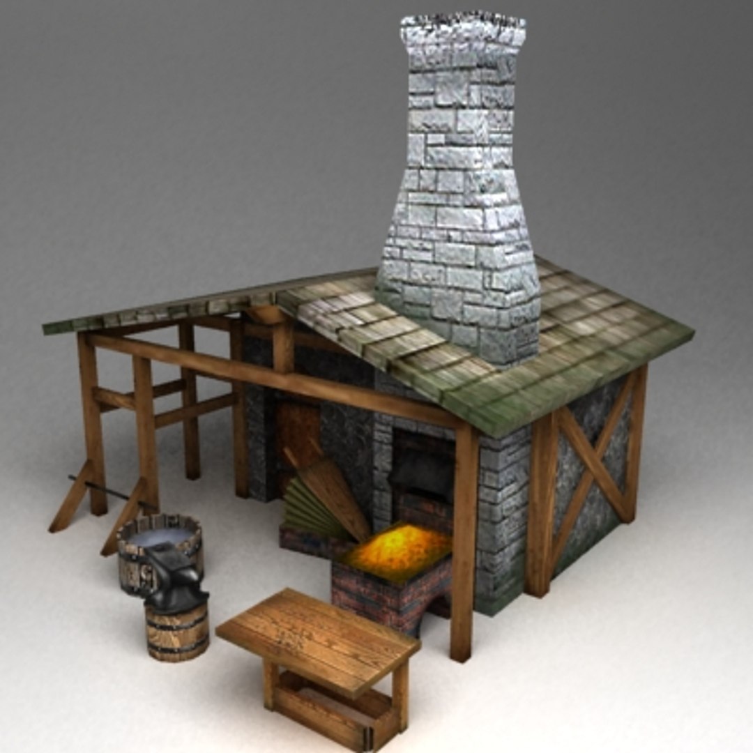 3d model medieval blacksmith