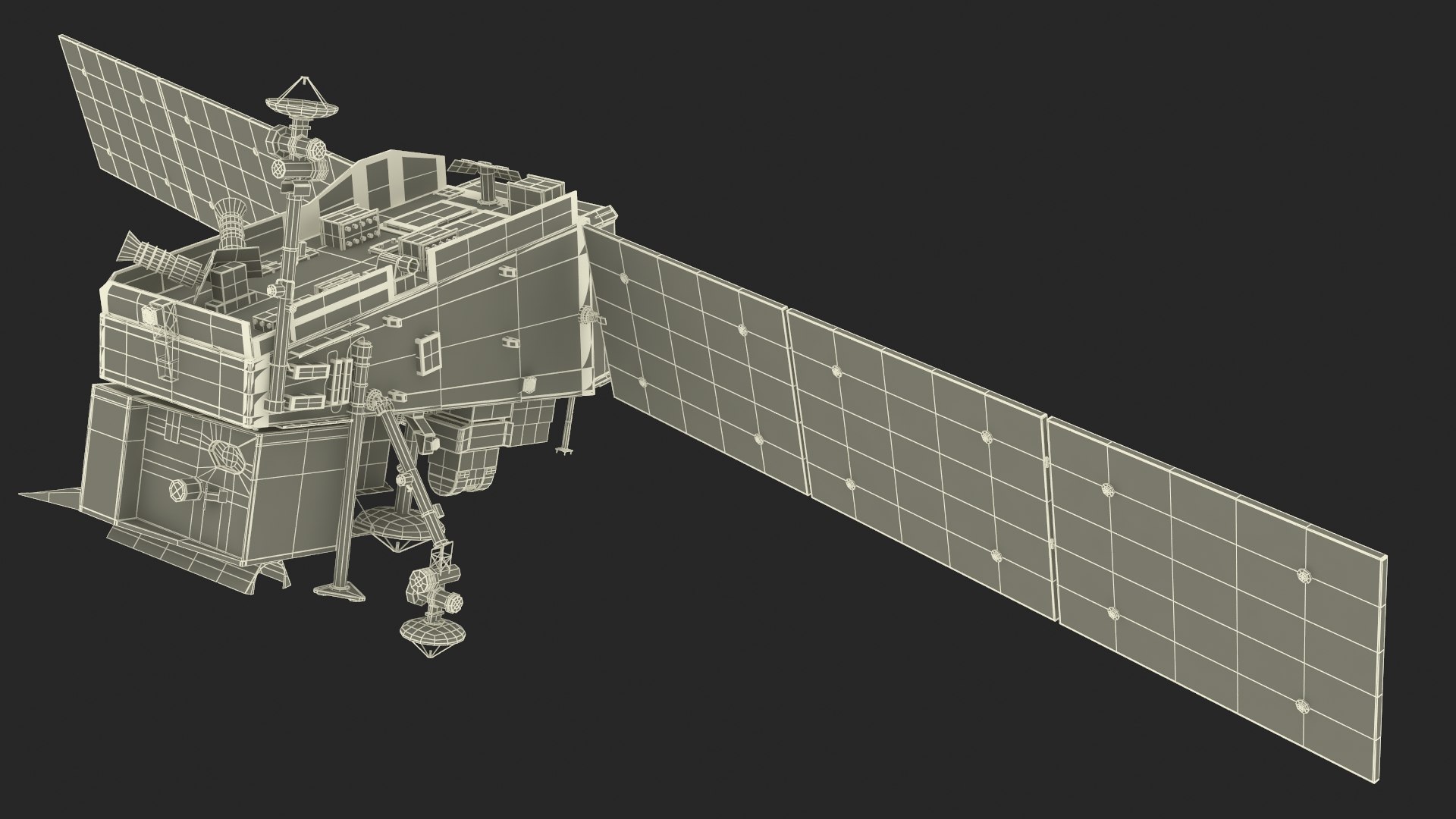 3D Space Satellite With Solar Panels - TurboSquid 2321589