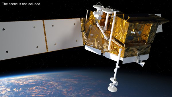 modelo 3d Satélite espacial con paneles solares - TurboSquid 2321589