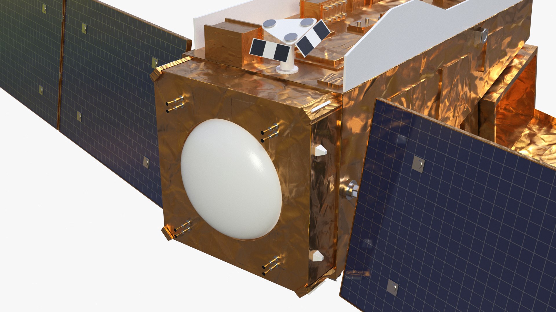 3D Space Satellite With Solar Panels - TurboSquid 2321589
