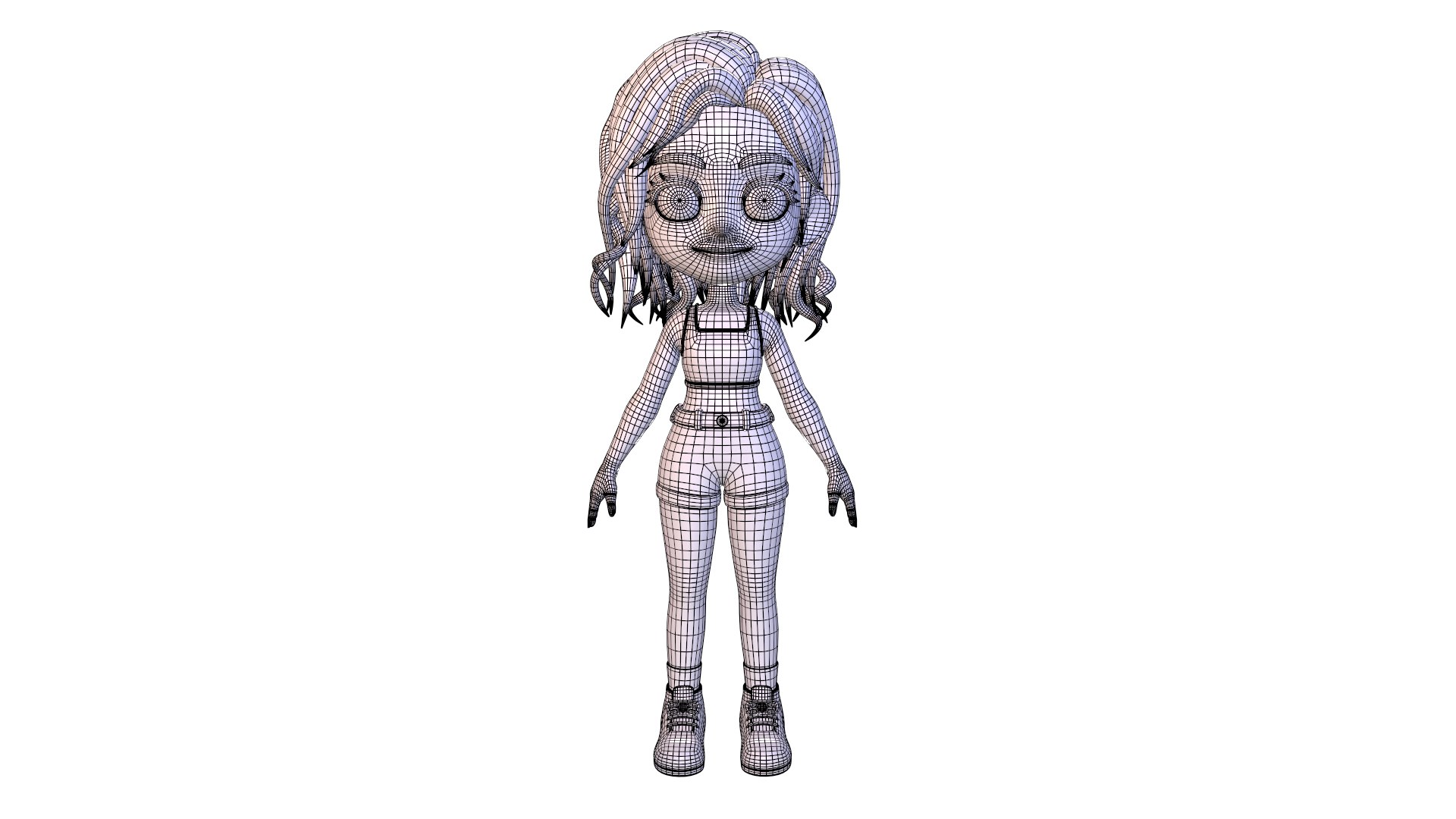 3D Cartoon - Cheer Leader Girl - Rigged Model 3D Model 3D Model ...
