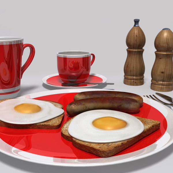 fried breakfast 3d model