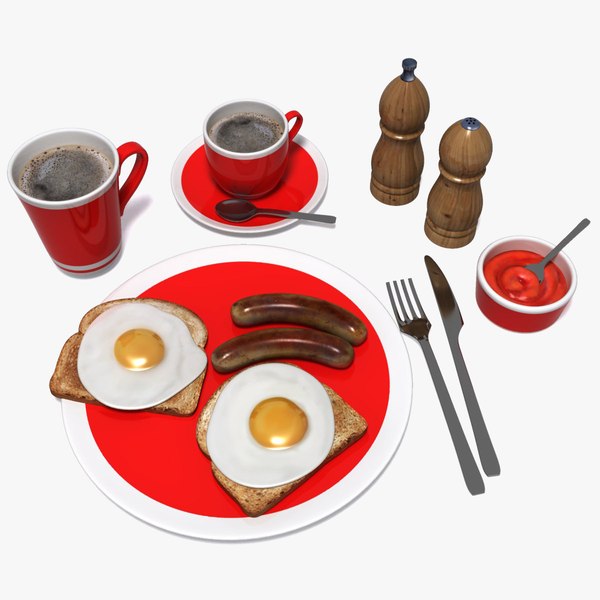 fried breakfast 3d model