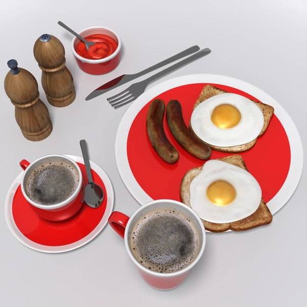 fried breakfast 3d model