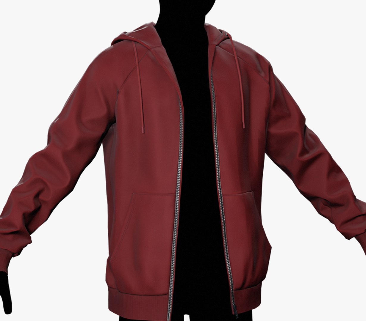 Red Open Hoodie Style 1 3D Model - TurboSquid 2298434