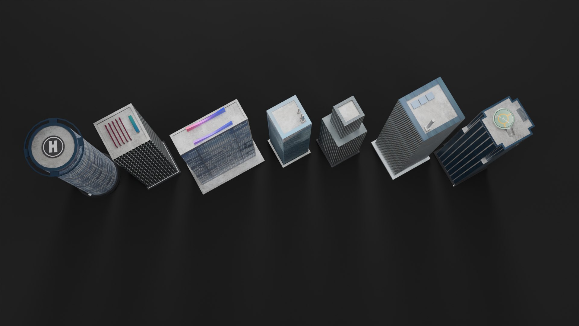Low Poly Skyscrapers Pack 3D Model - TurboSquid 2344308