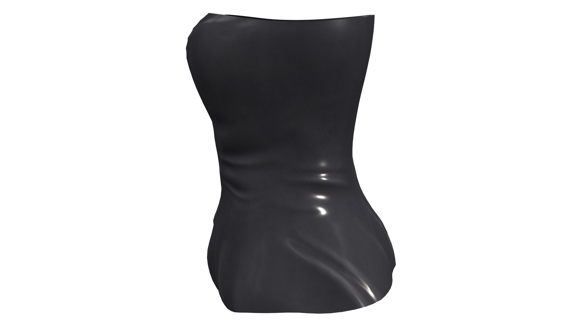 3D Black Latex Tube Top Model - TurboSquid 2076059