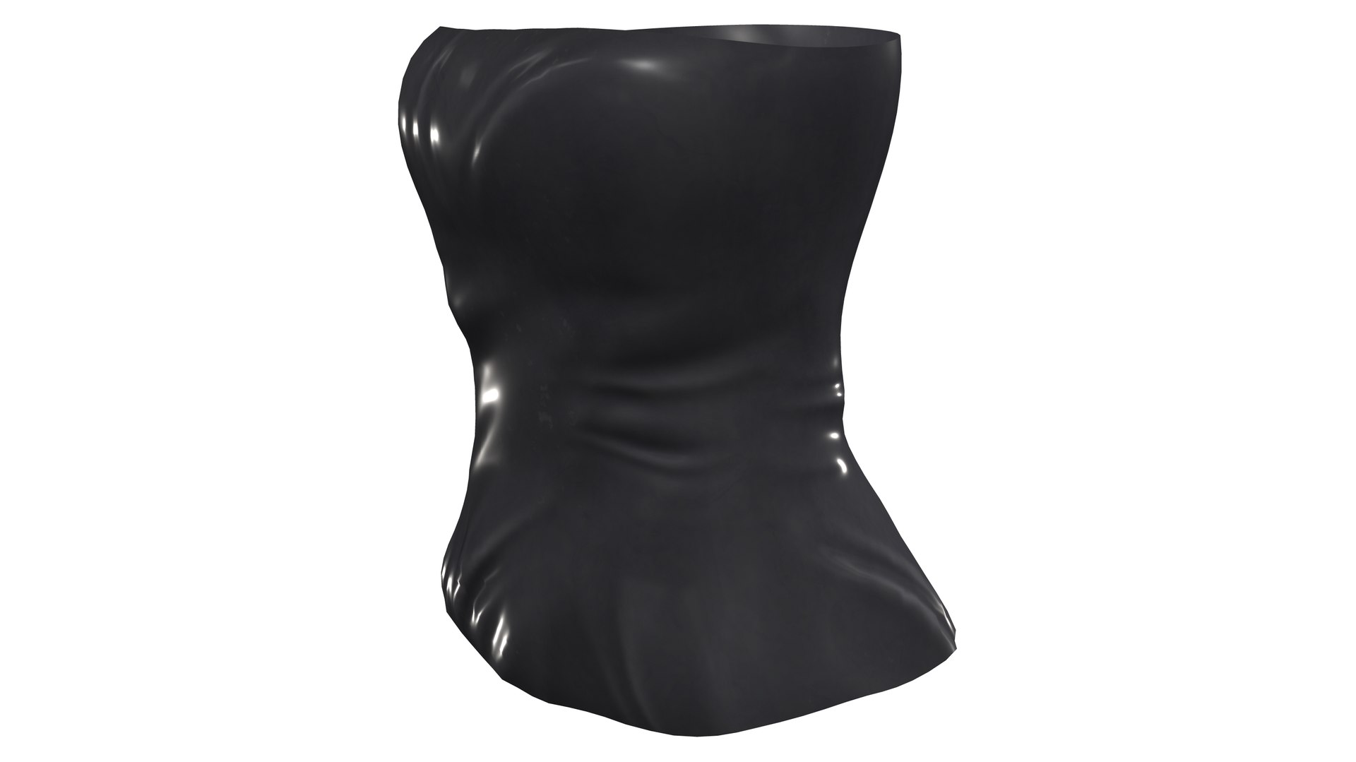 3D Black Latex Tube Top Model - TurboSquid 2076059
