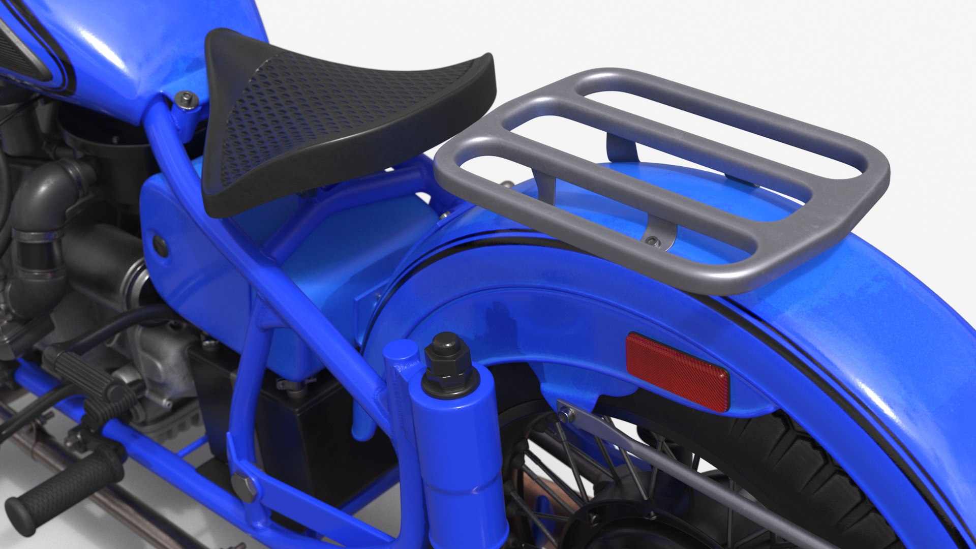 3D Retro Classic Blue Motorcycle Model - TurboSquid 2399364