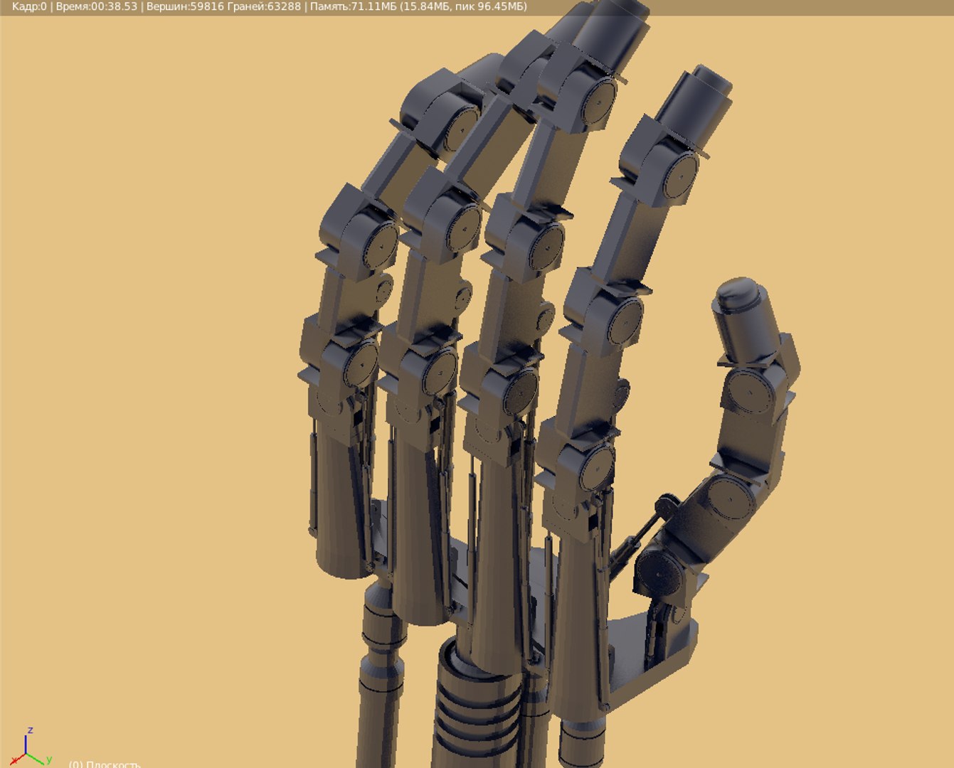 3d Terminator Hand Model