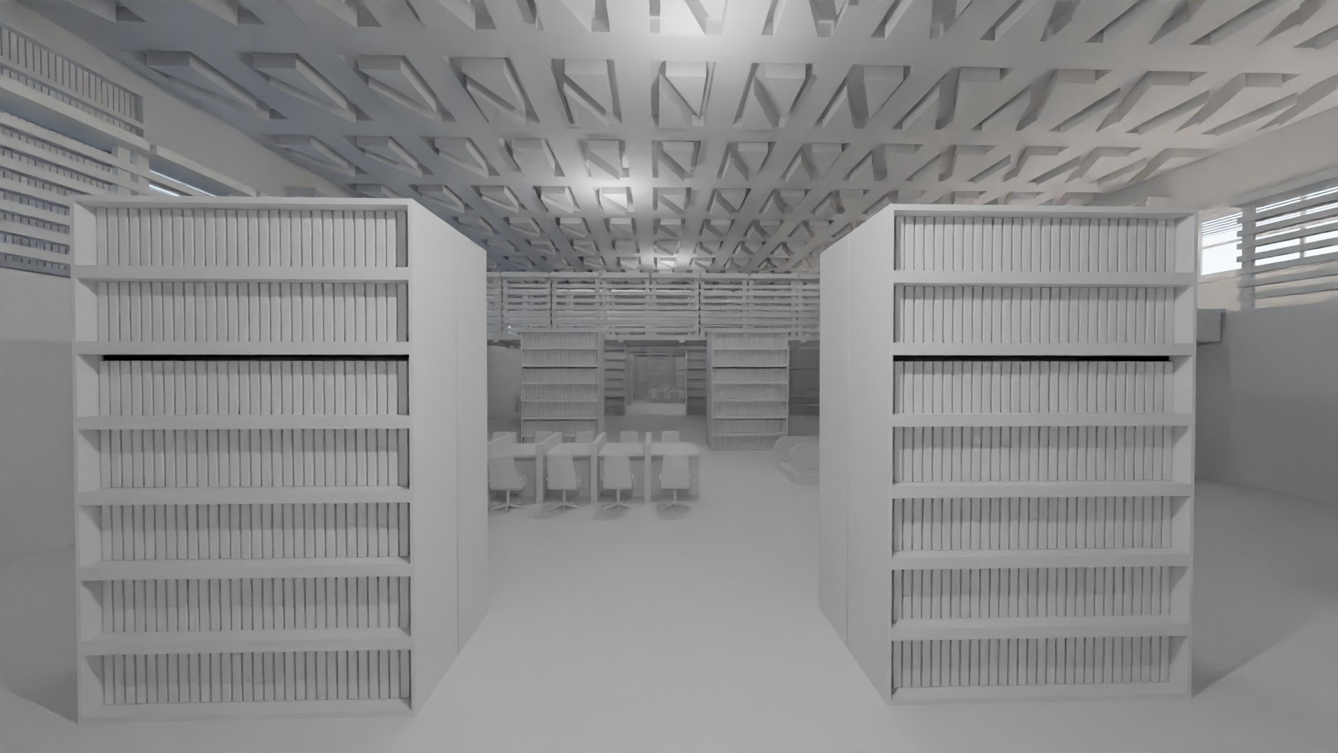 3D Model Library Interior - Bookstore - No Material - TurboSquid 2160968