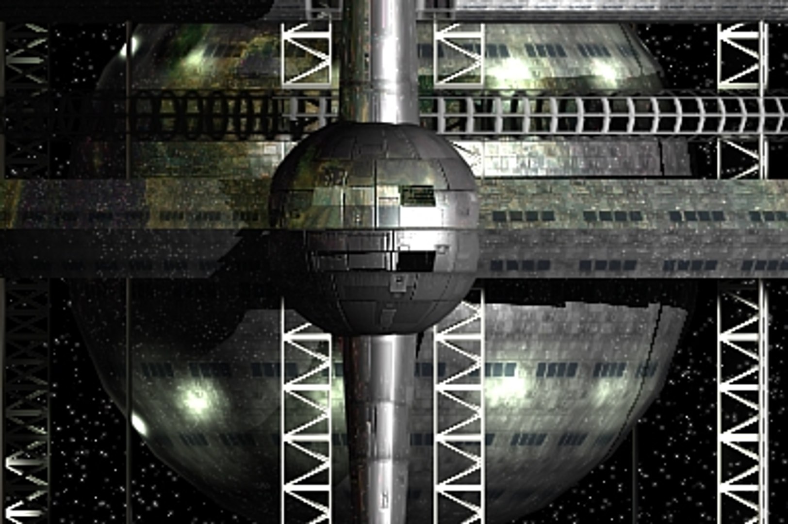 Futuristic Space Station 3d Model