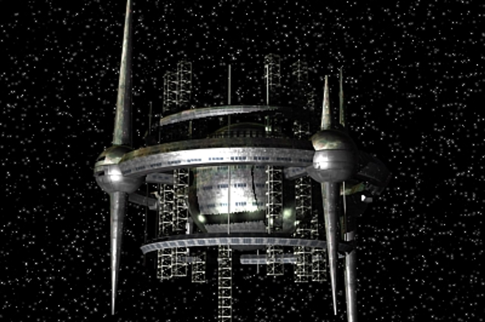 Futuristic Space Station 3d Model