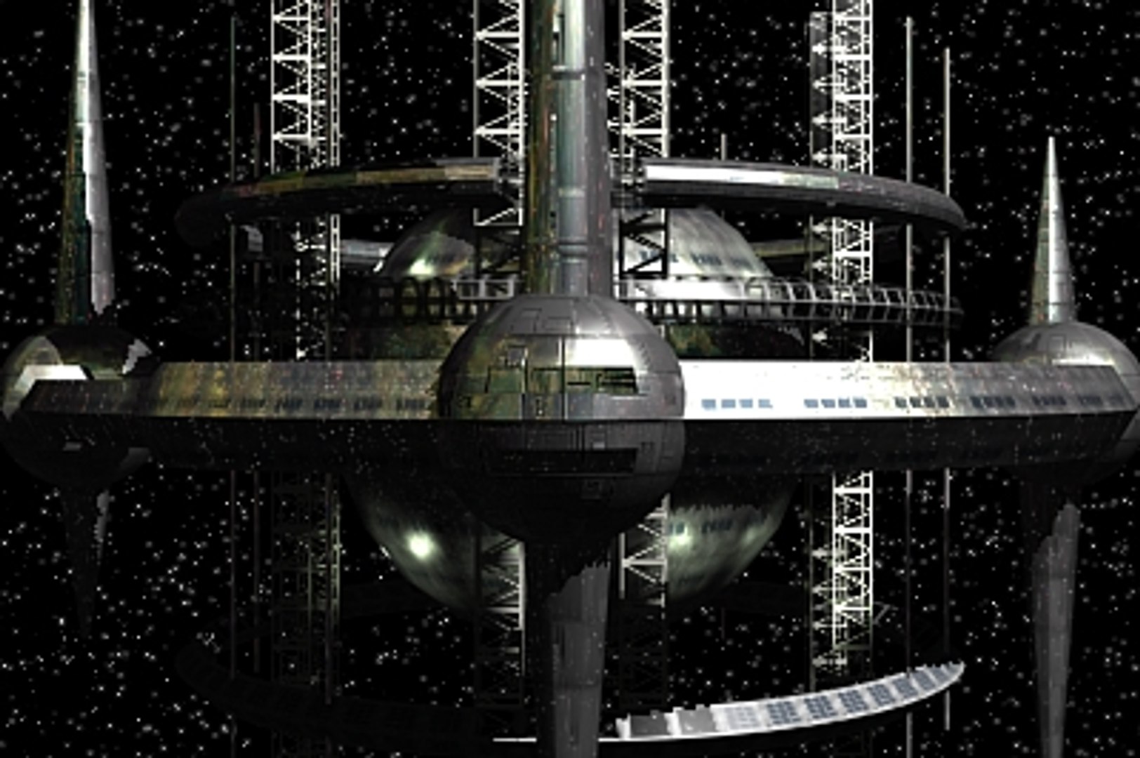 Futuristic Space Station 3d Model