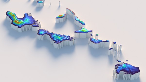 modelo 3d Mapa del terreno de Vanuatu - TurboSquid 2337634