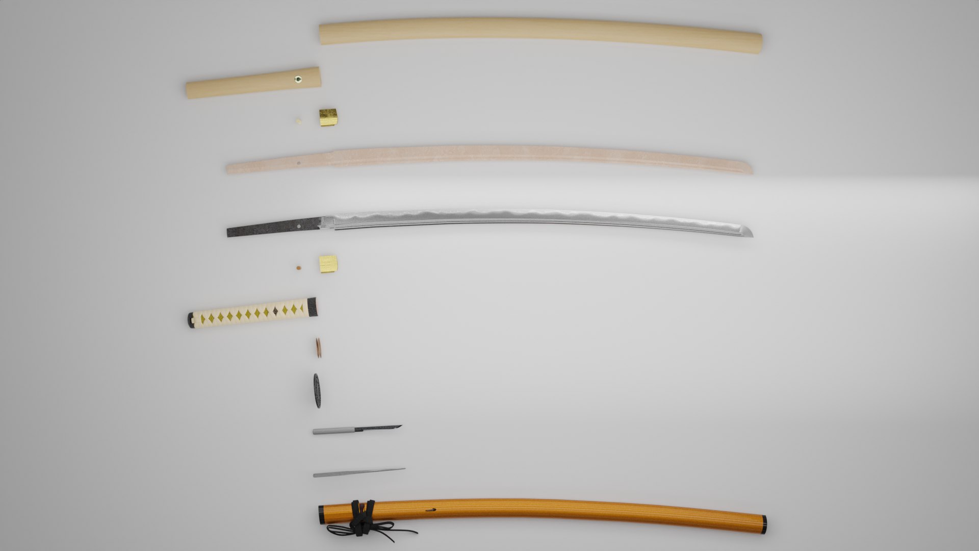 Traditional katana 3D model - TurboSquid 1555059