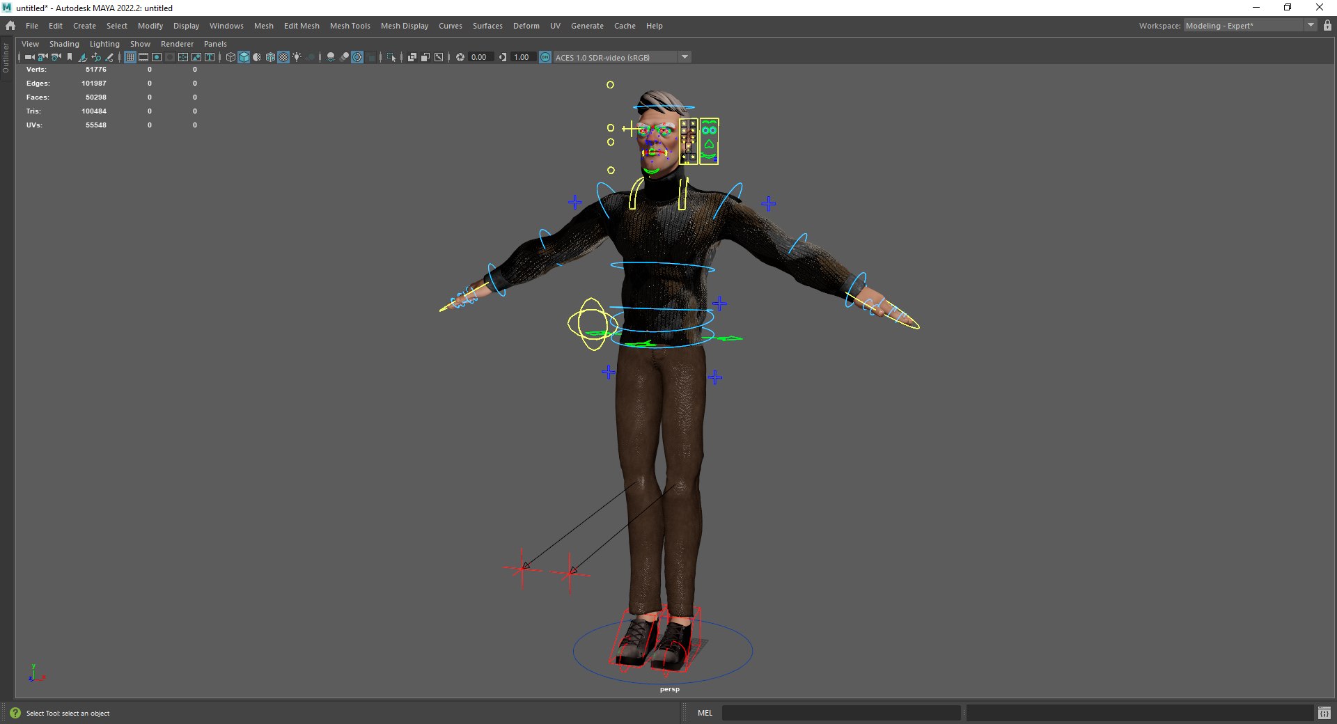 3D Grumpy Elderly Man Character In Winter Sweater Artistic Realism Low ...