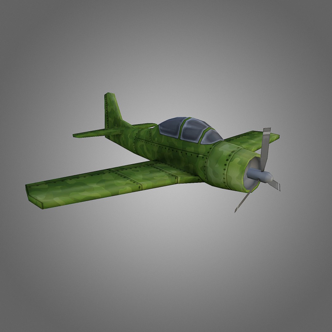 low-poly airplane 3d obj