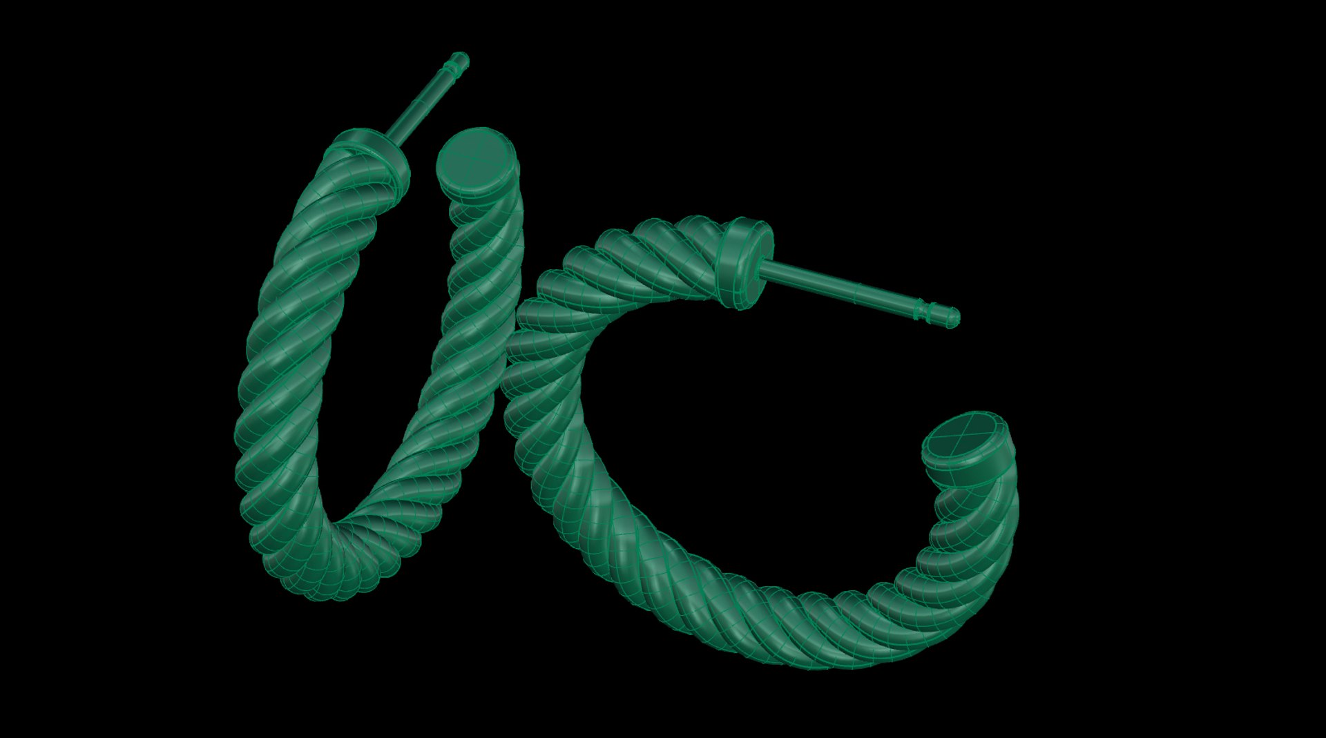 Cable Hoop Earrings 3D Model - TurboSquid 1564448