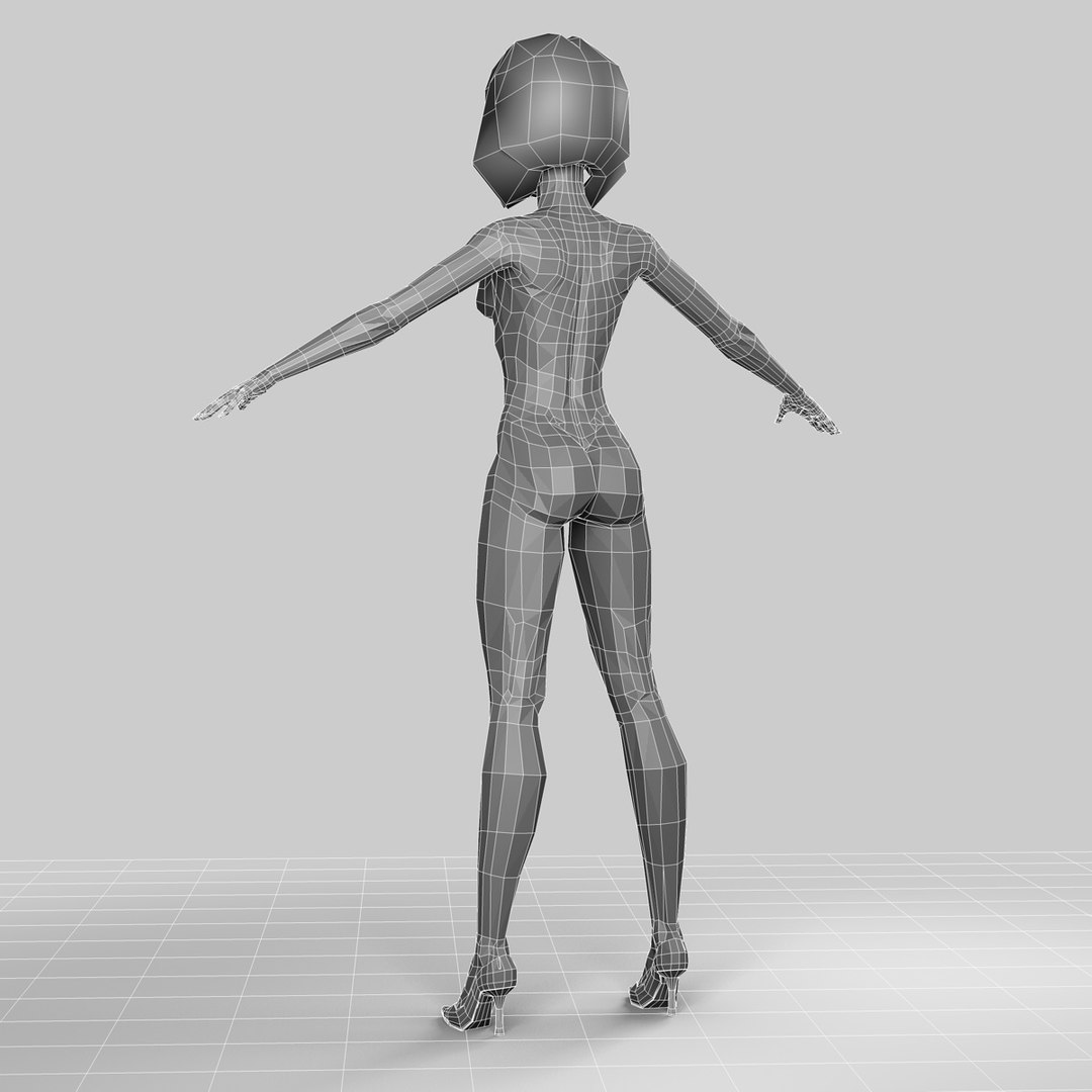 3d Blue Fairy Character Bones Model