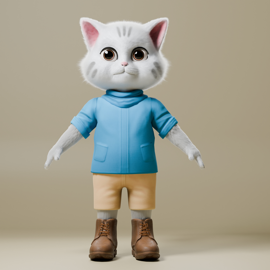 3D Stylized Cute Cat - TurboSquid 2385311