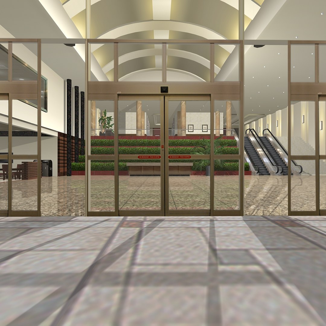 3ds Max Office Building Lobby