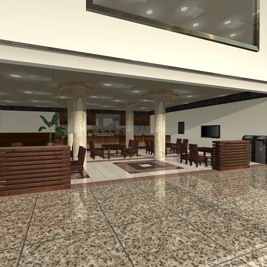 3ds Max Office Building Lobby