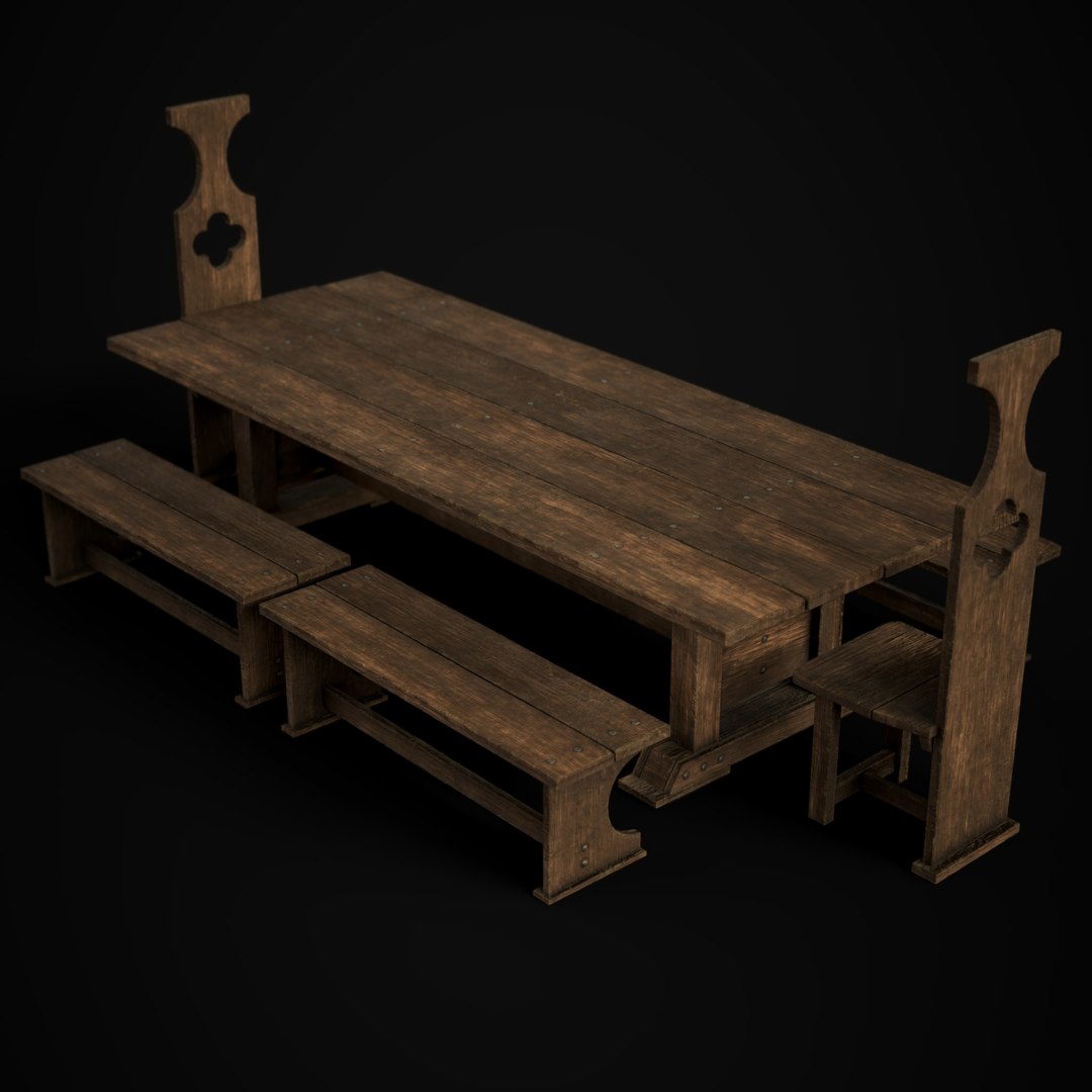 3D Ready Medieval Dining Table - TurboSquid 1405115