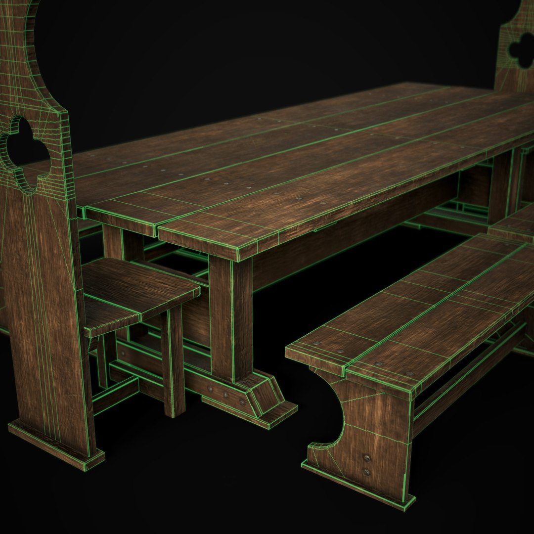 3D Ready Medieval Dining Table - TurboSquid 1405115